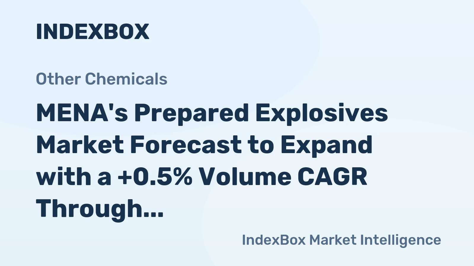 MENA's Prepared Explosives Market Forecast to Expand with a +0.5% Volume CAGR Through 2035