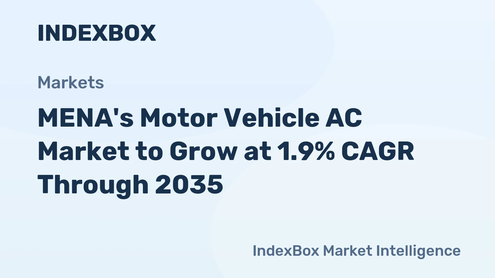 MENA's Motor Vehicle AC Market to Grow at 1.9% CAGR Through 2035