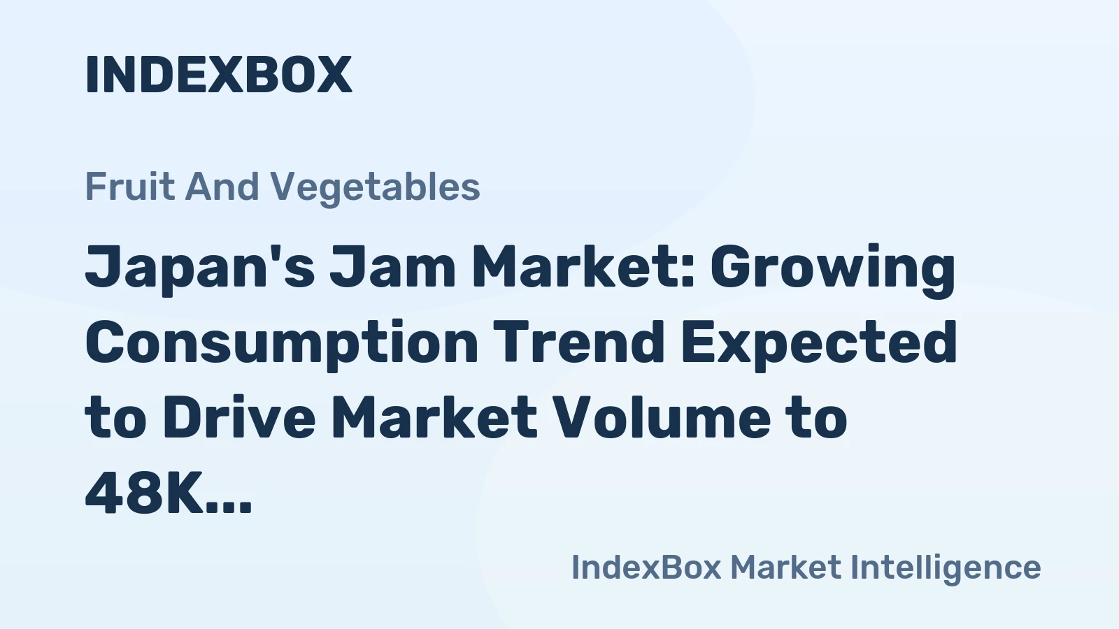 Japan's Jam Market: Growing Consumption Trend Expected to Drive Market Volume to 48K tons and Market Value to $140M by 2035