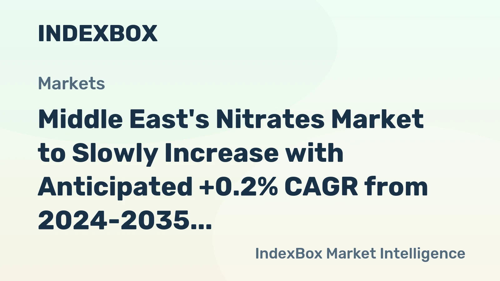 Middle East's Nitrates Market to Slowly Increase with Anticipated +0.2% CAGR from 2024-2035
