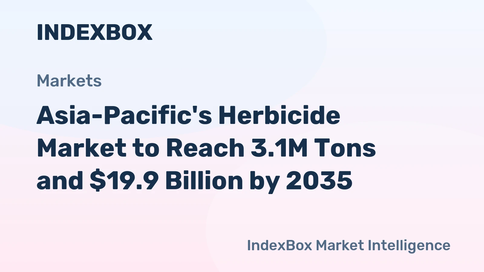 Asia-Pacific's Herbicide Market to Reach 3.1M Tons and $19.9 Billion by 2035