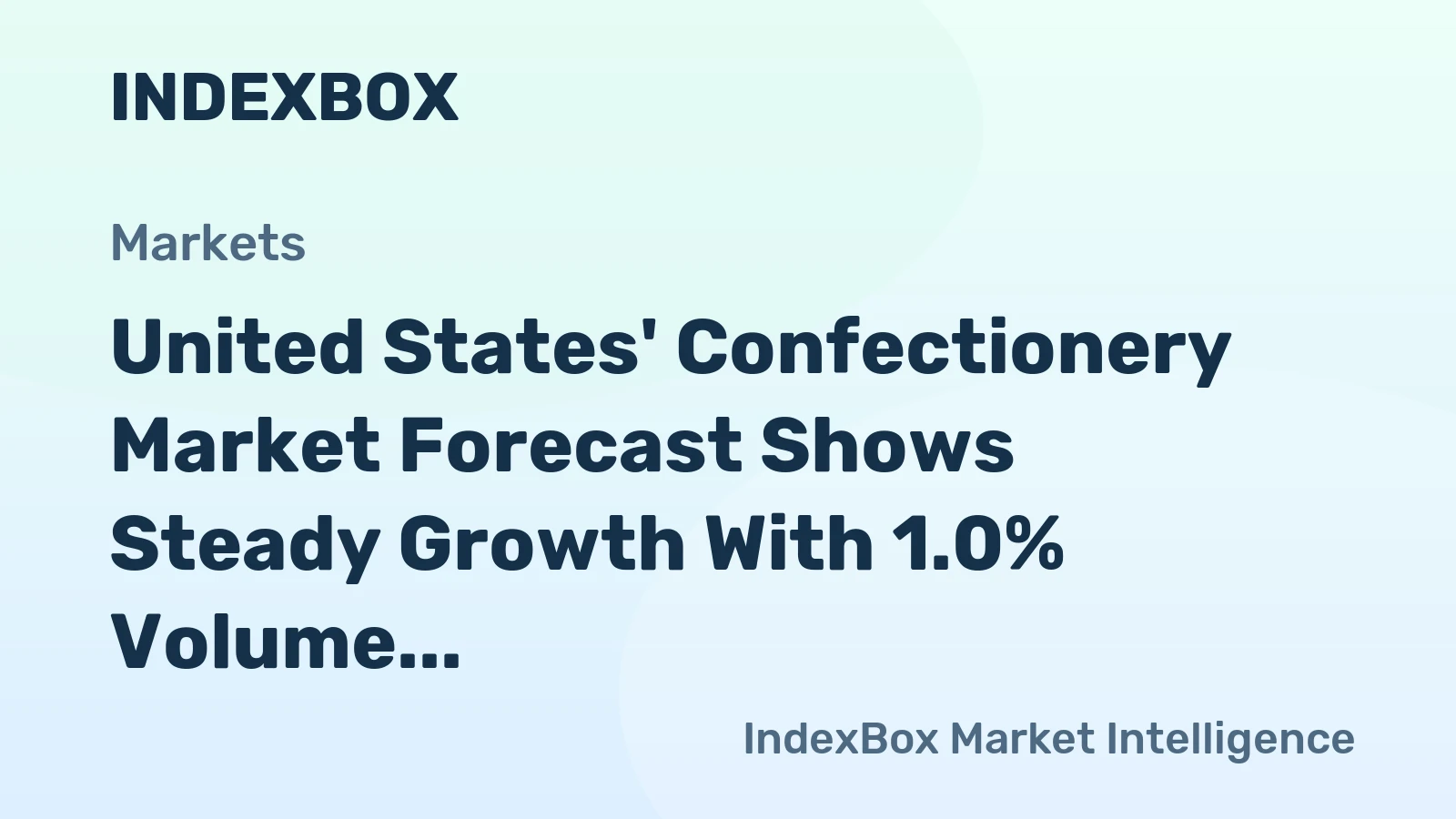 United States' Confectionery Market Forecast Shows Steady Growth With 1.0% Volume CAGR
