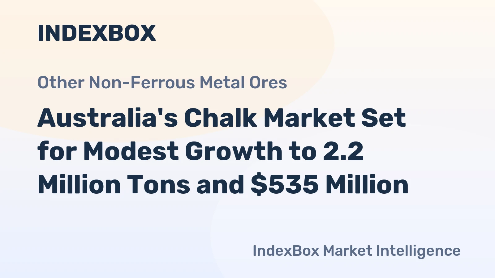 Australia's Chalk Market Set for Modest Growth to 2.2 Million Tons and $535 Million