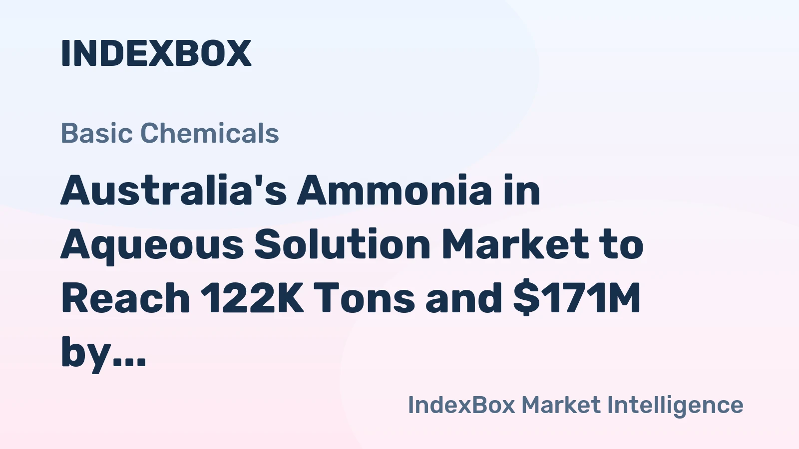 Australia's Ammonia in Aqueous Solution Market to Reach 122K Tons and $171M by 2035