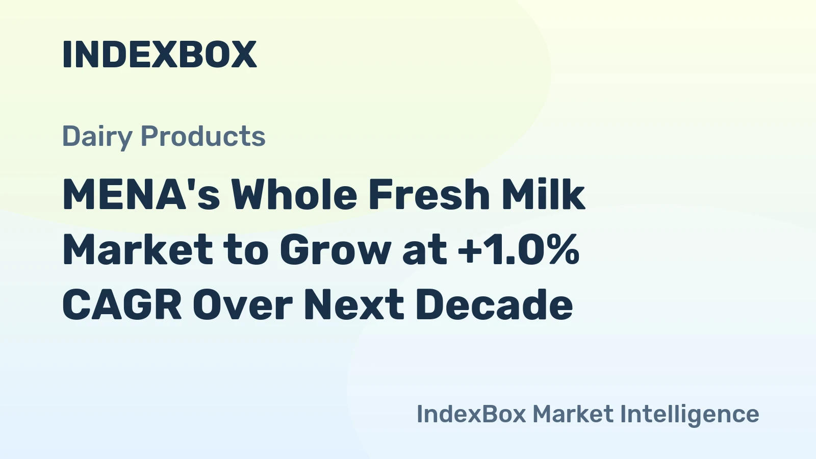 MENA's Whole Fresh Milk Market to Grow at +1.0% CAGR Over Next Decade
