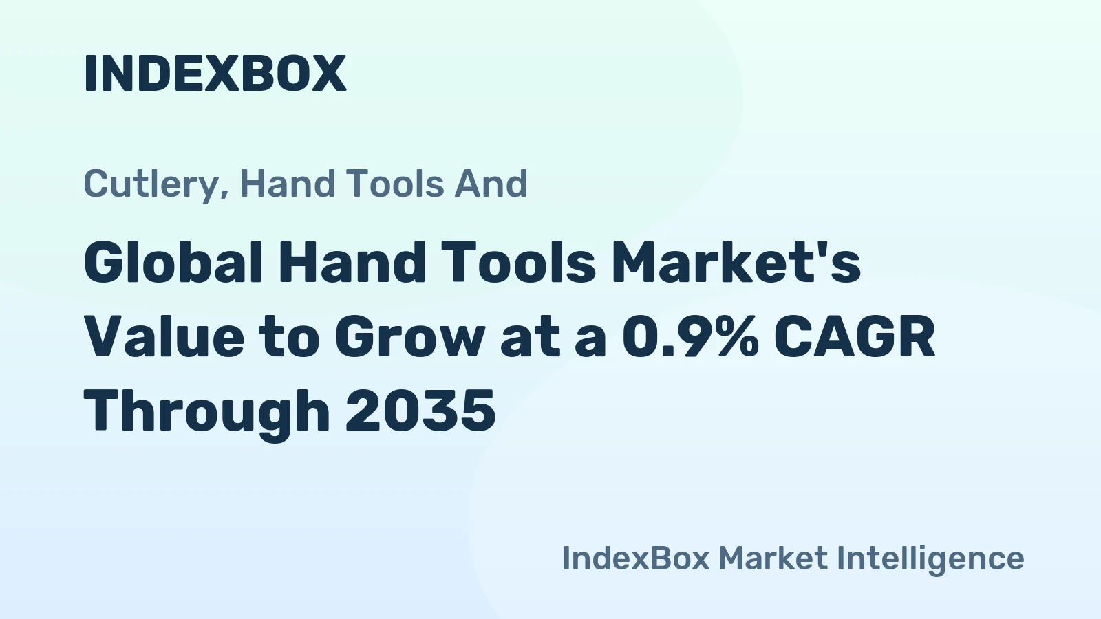 Global Hand Tools Market's Value to Grow at a 0.9% CAGR Through 2035
