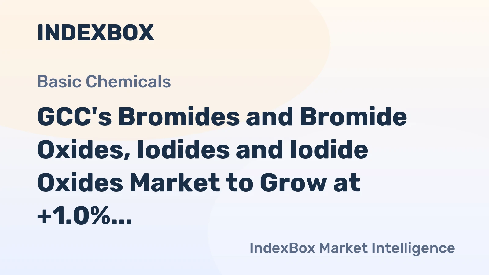 GCC's Bromides and Bromide Oxides, Iodides and Iodide Oxides Market to Grow at +1.0% CAGR through 2035