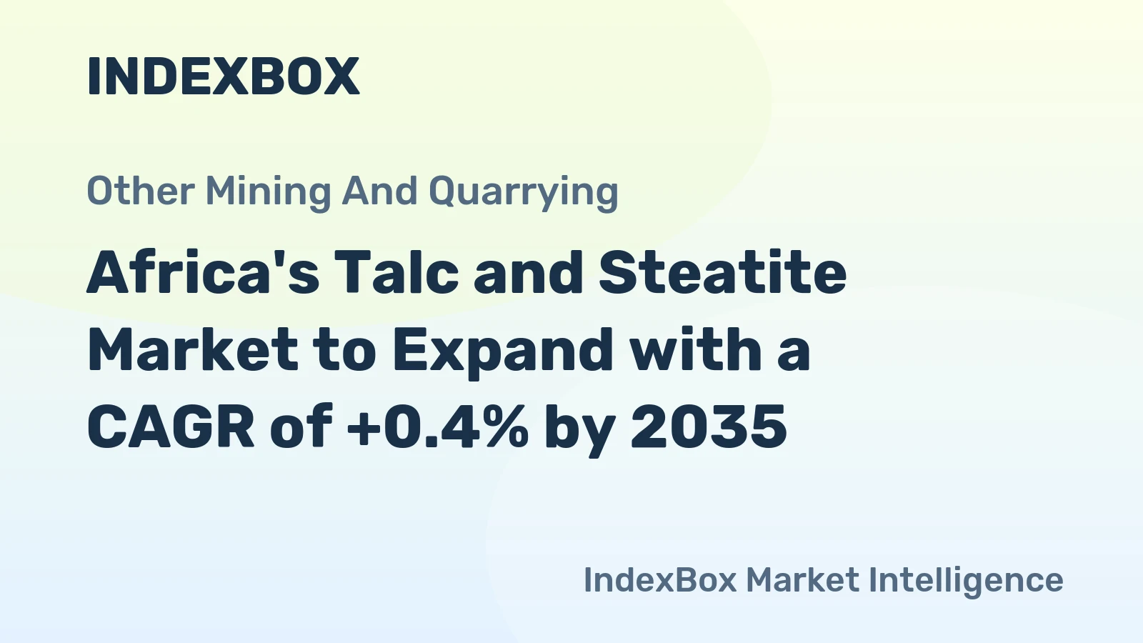 Africa's Talc and Steatite Market to Expand with a CAGR of +0.4% by 2035