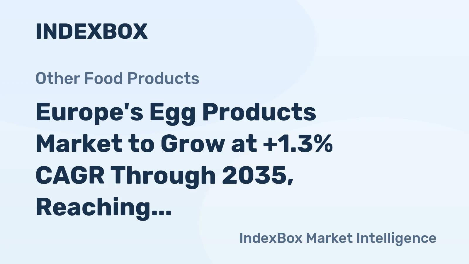 Europe's Egg Products Market to Grow at +1.3% CAGR Through 2035, Reaching $7.3B in Value