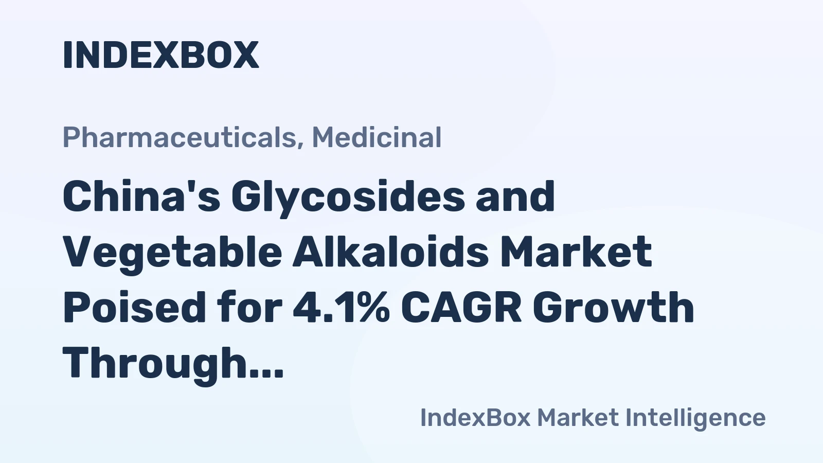 China's Glycosides and Vegetable Alkaloids Market Poised for 4.1% CAGR Growth Through 2035