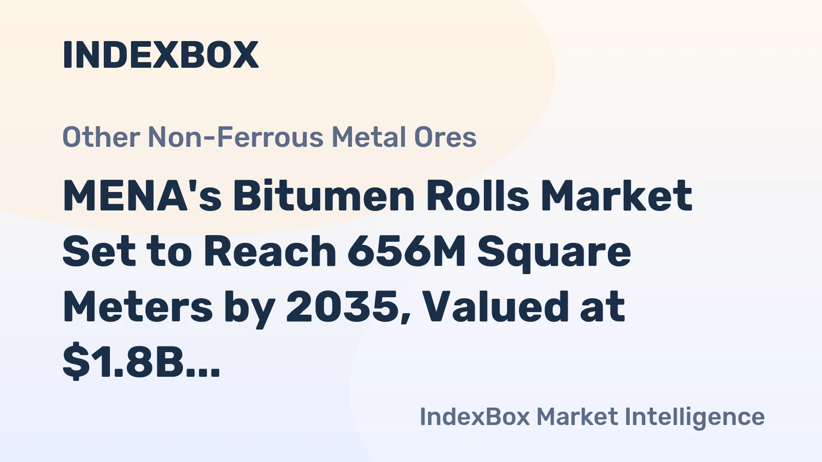 MENA's Bitumen Rolls Market Set to Reach 656M Square Meters by 2035, Valued at $1.8B