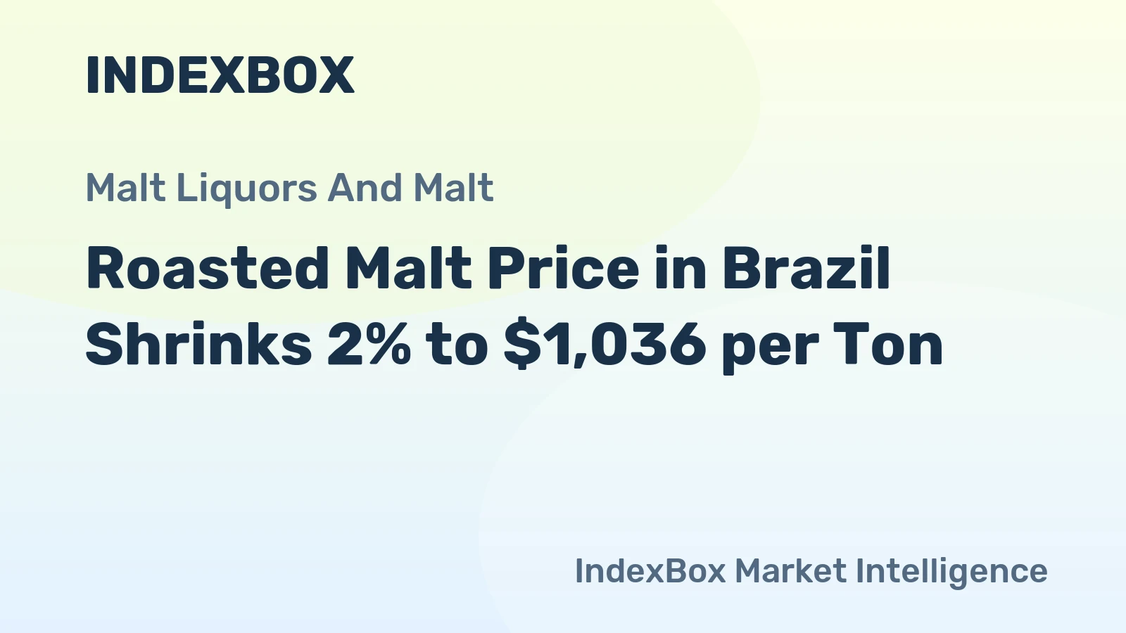 Roasted Malt Price in Brazil Shrinks 2% to $1,036 per Ton