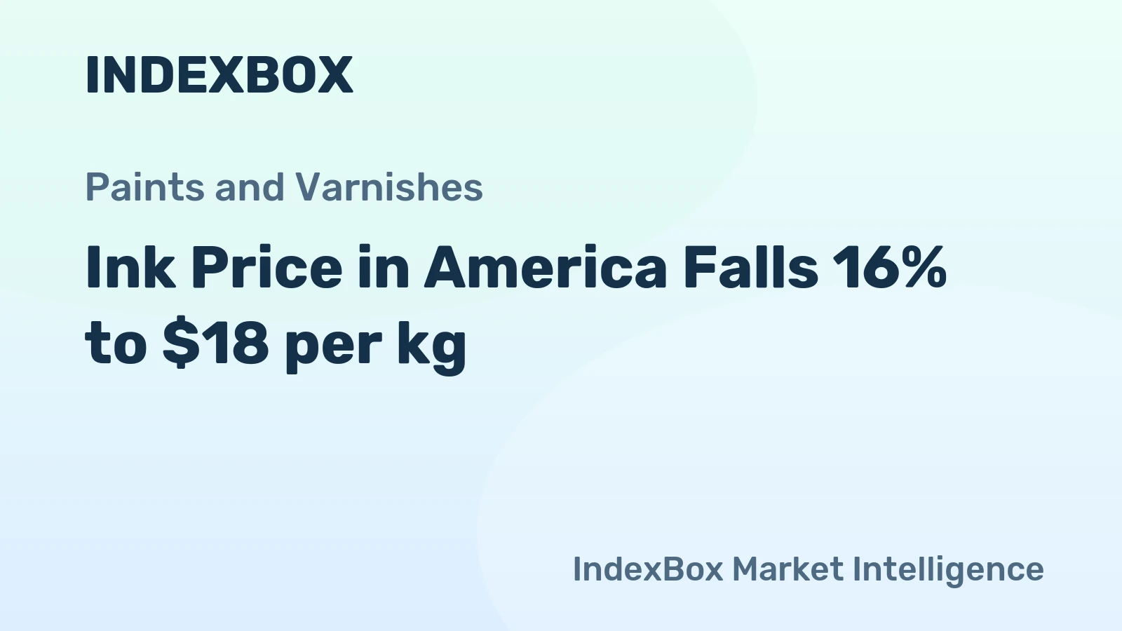 Ink Price in America Falls 16% to $18 per kg