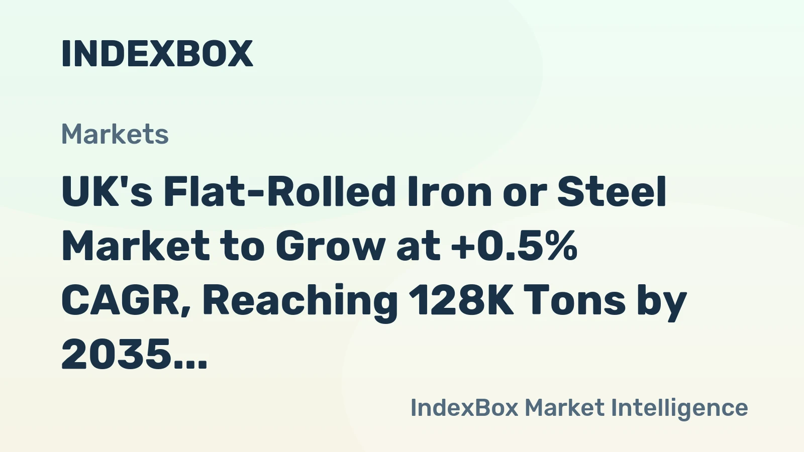 UK's Flat-Rolled Iron or Steel Market to Grow at +0.5% CAGR, Reaching 128K Tons by 2035