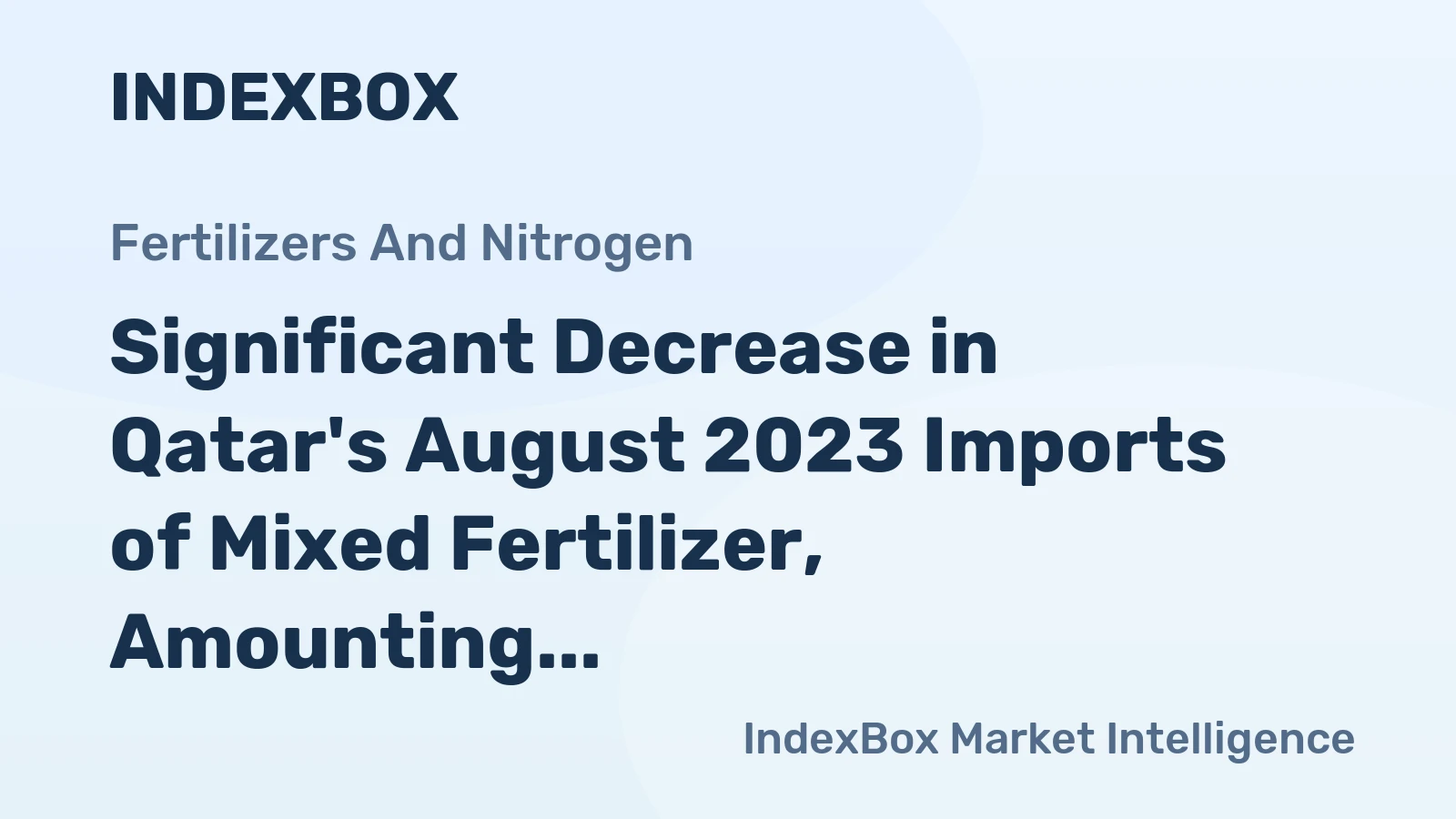 Significant Decrease in Qatar's August 2023 Imports of Mixed Fertilizer, Amounting to $432K