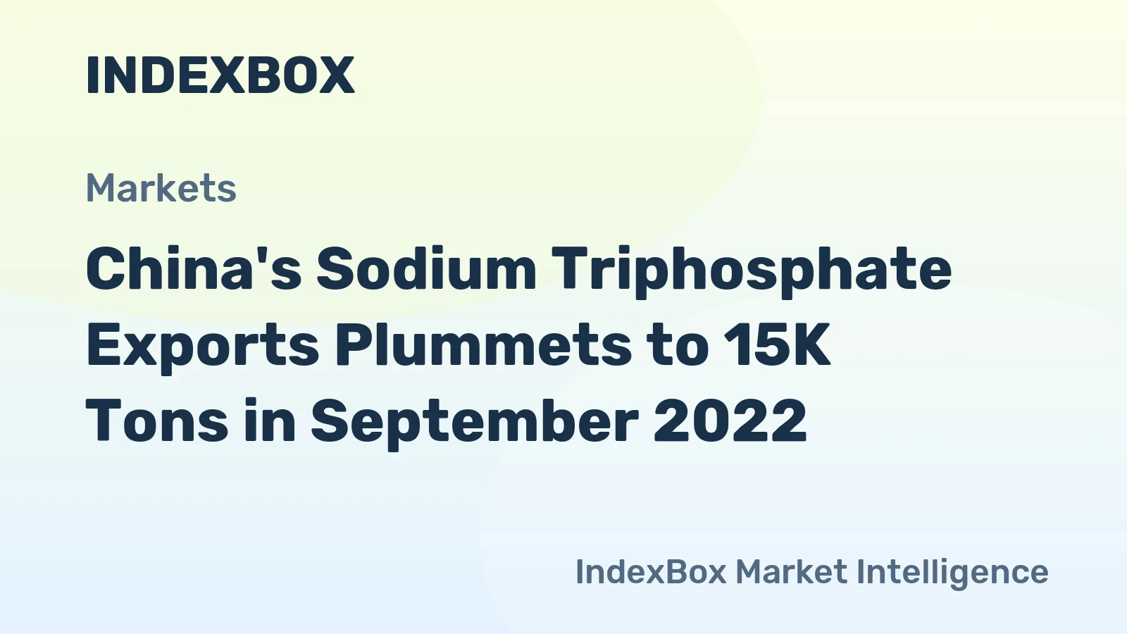China's Sodium Triphosphate Exports Plummets to 15K Tons in September 2022