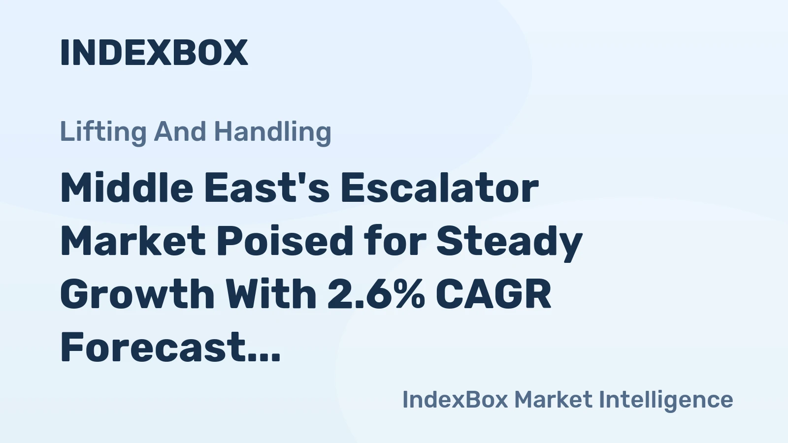 Middle East's Escalator Market Poised for Steady Growth With 2.6% CAGR Forecast