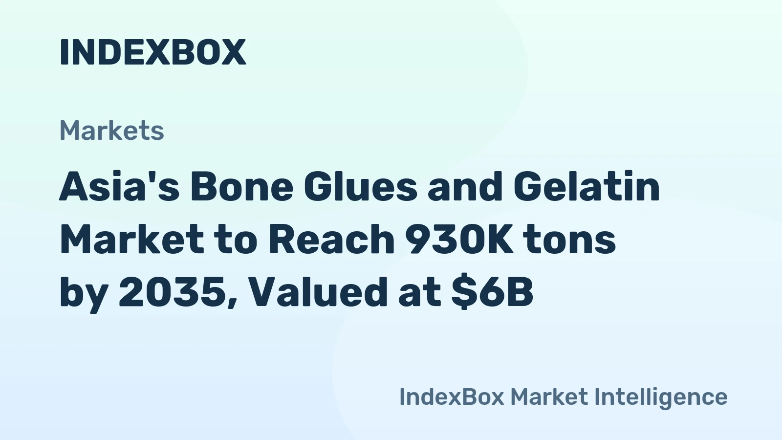 Asia's Bone Glues and Gelatin Market to Reach 930K tons by 2035, Valued at $6B