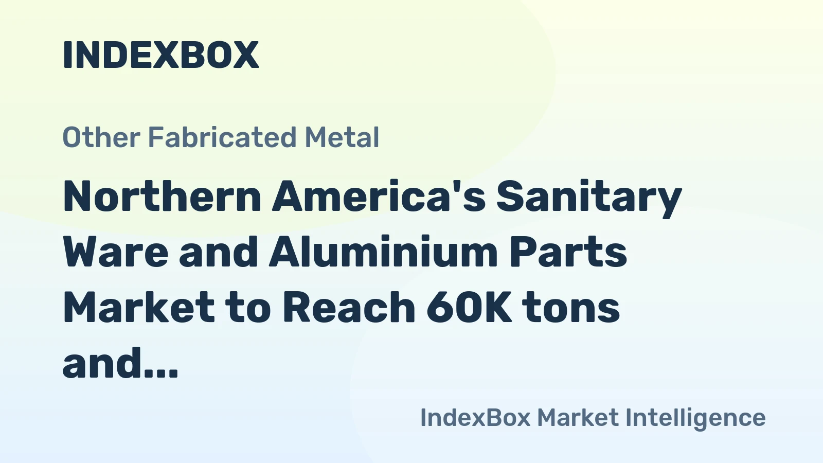 Northern America's Sanitary Ware and Aluminium Parts Market to Reach 60K tons and $1.3B by 2035