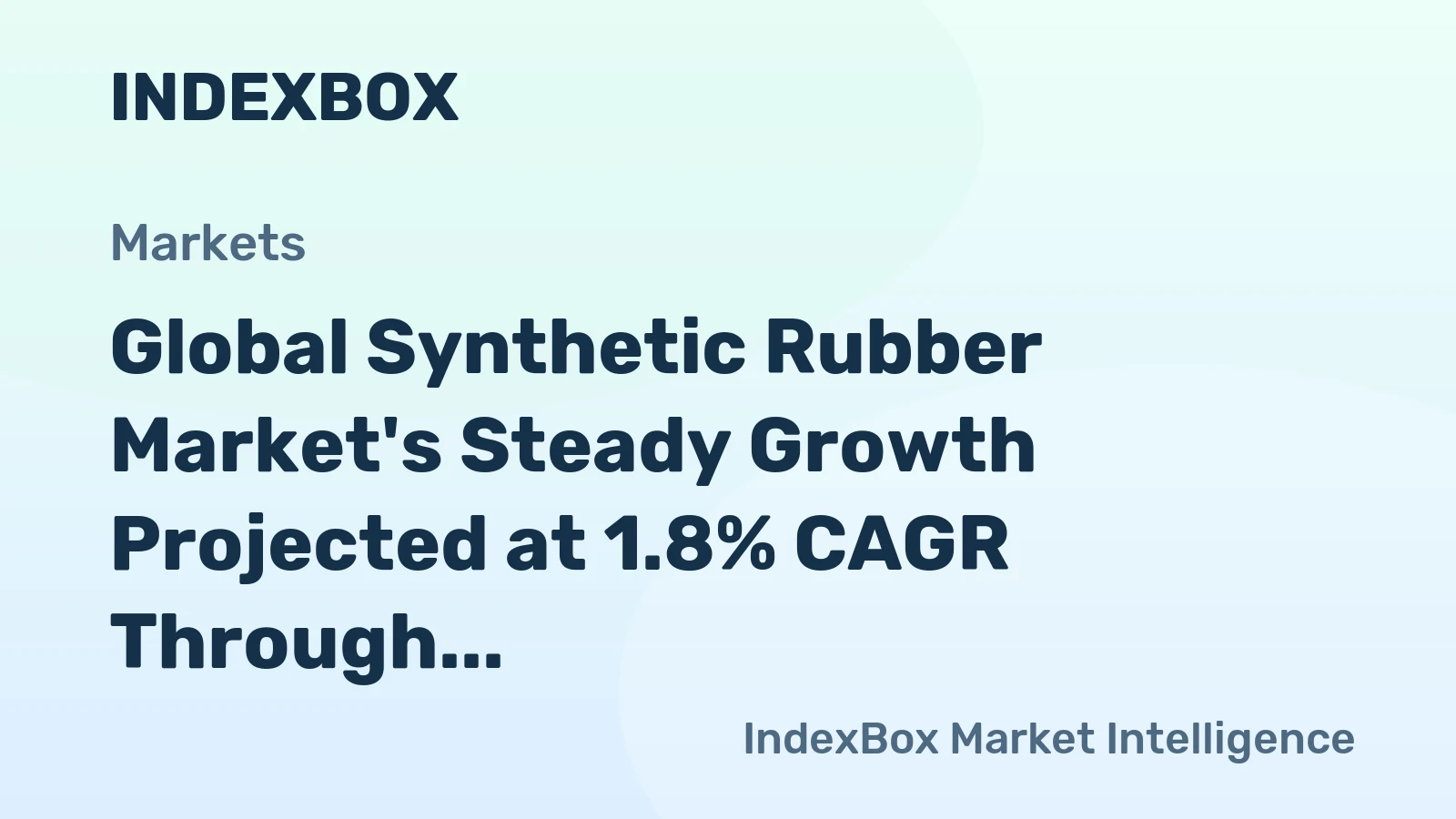 Global Synthetic Rubber Market's Steady Growth Projected at 1.8% CAGR Through 2035