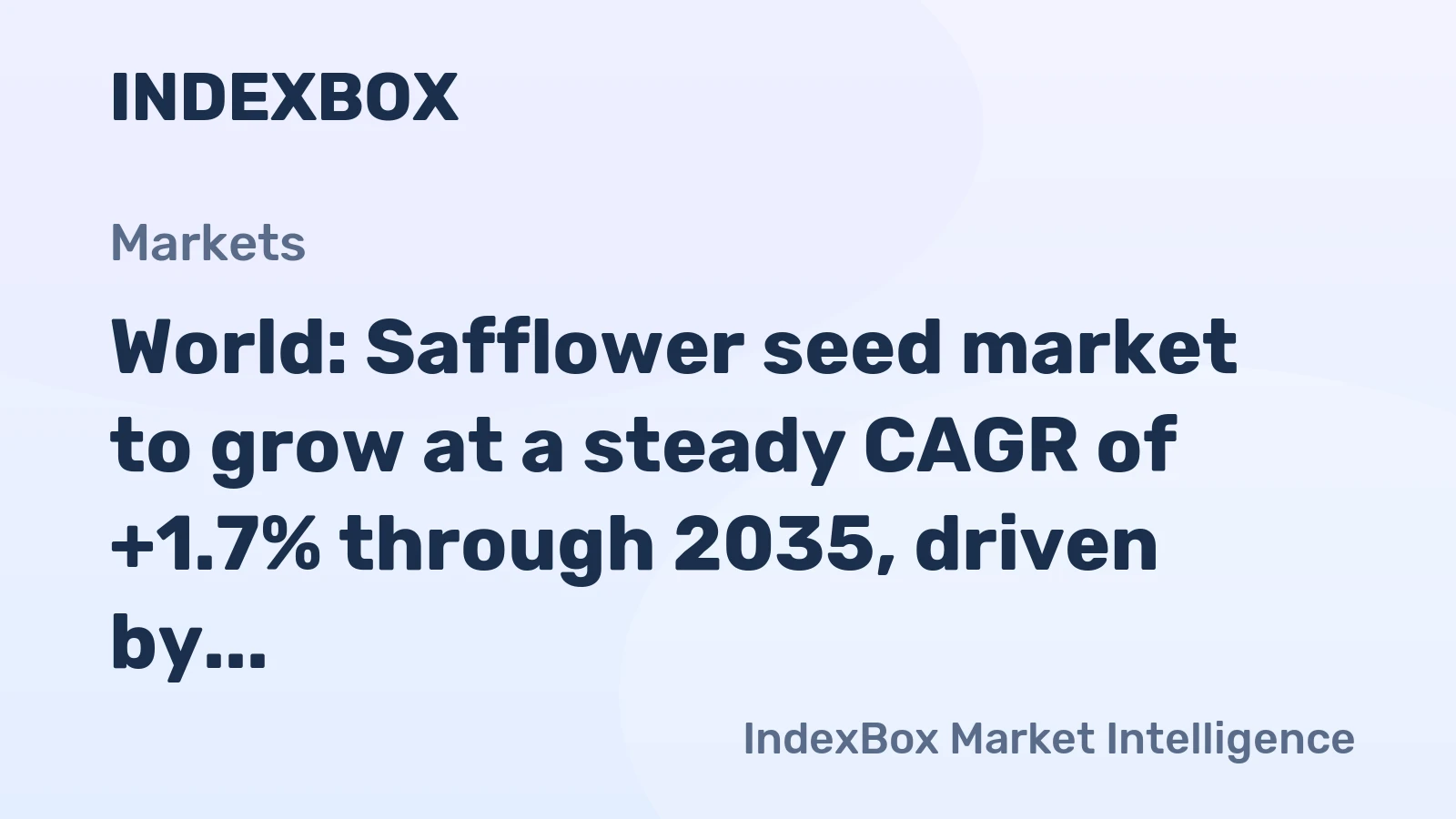 World: Safflower seed market to grow at a steady CAGR of +1.7% through 2035, driven by rising global demand.