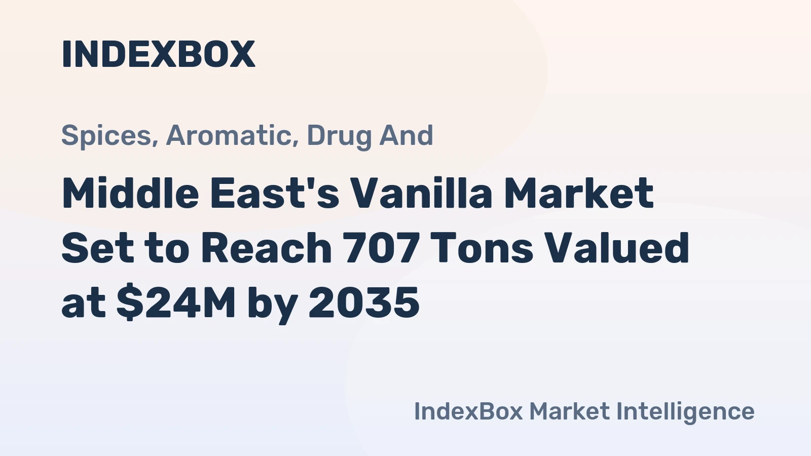 Middle East's Vanilla Market Set to Reach 707 Tons Valued at $24M by 2035