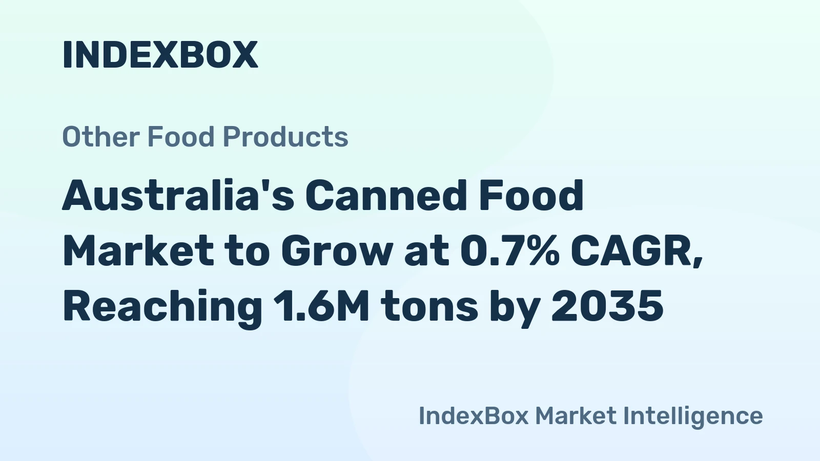 Australia's Canned Food Market to Grow at 0.7% CAGR, Reaching 1.6M tons by 2035