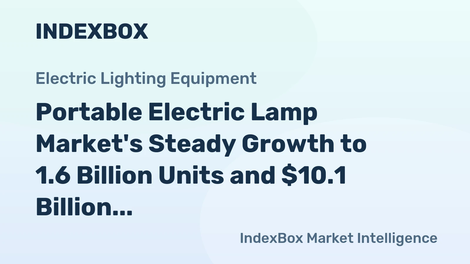 Portable Electric Lamp Market's Steady Growth to 1.6 Billion Units and $10.1 Billion in Value