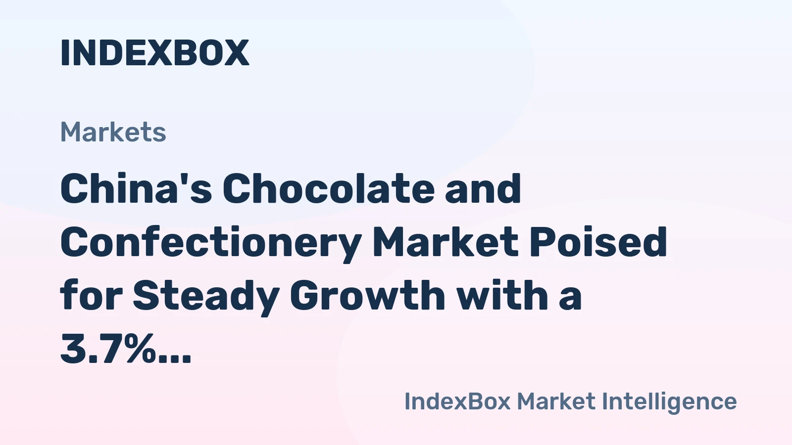 China's Chocolate and Confectionery Market Poised for Steady Growth with a 3.7% CAGR in Value Through 2035