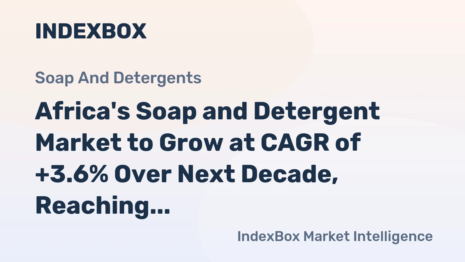 Africa's Soap and Detergent Market to Grow at CAGR of +3.6% Over Next Decade, Reaching $60.3B by 2035