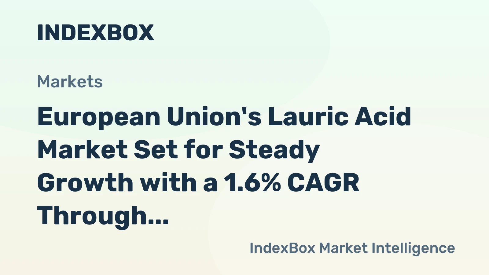 European Union's Lauric Acid Market Set for Steady Growth with a 1.6% CAGR Through 2035