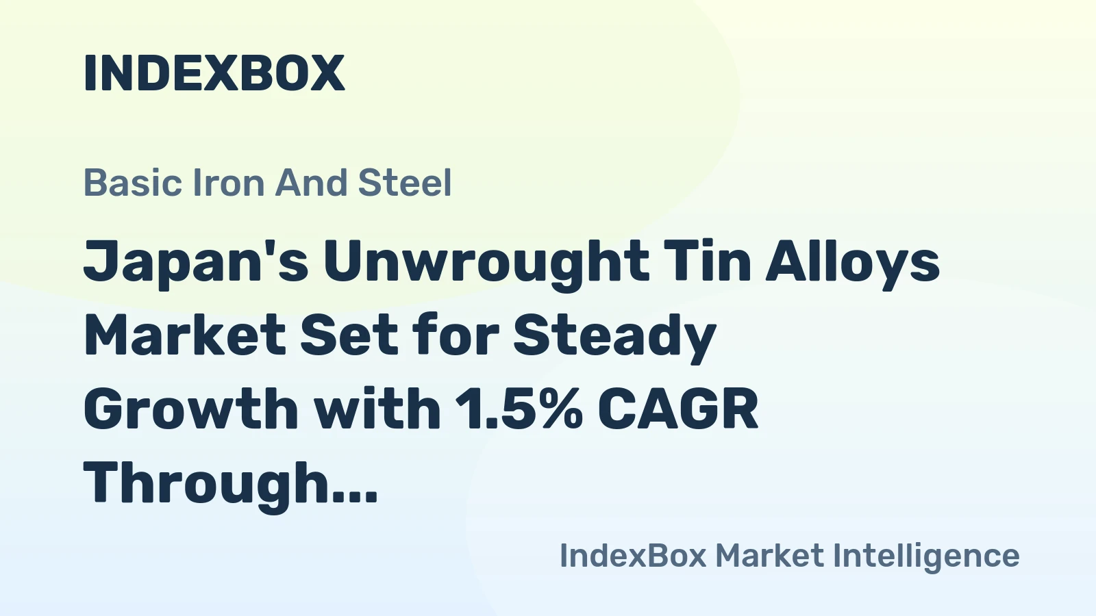 Japan's Unwrought Tin Alloys Market Set for Steady Growth with 1.5% CAGR Through 2035
