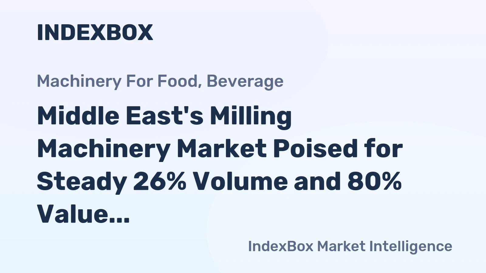 Middle East's Milling Machinery Market Poised for Steady 26% Volume and 80% Value CAGR Growth Through 2035