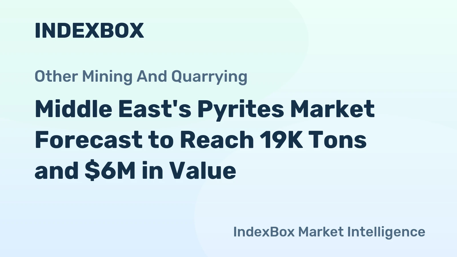 Middle East's Pyrites Market Forecast to Reach 19K Tons and $6M in Value