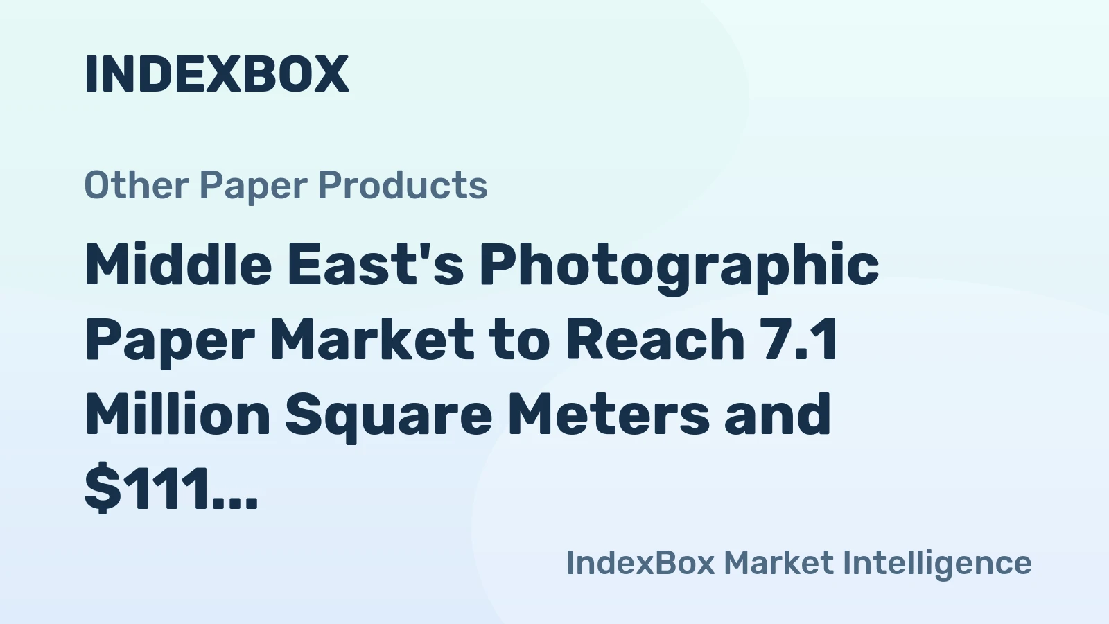 Middle East's Photographic Paper Market to Reach 7.1 Million Square Meters and $111 Million by 2035