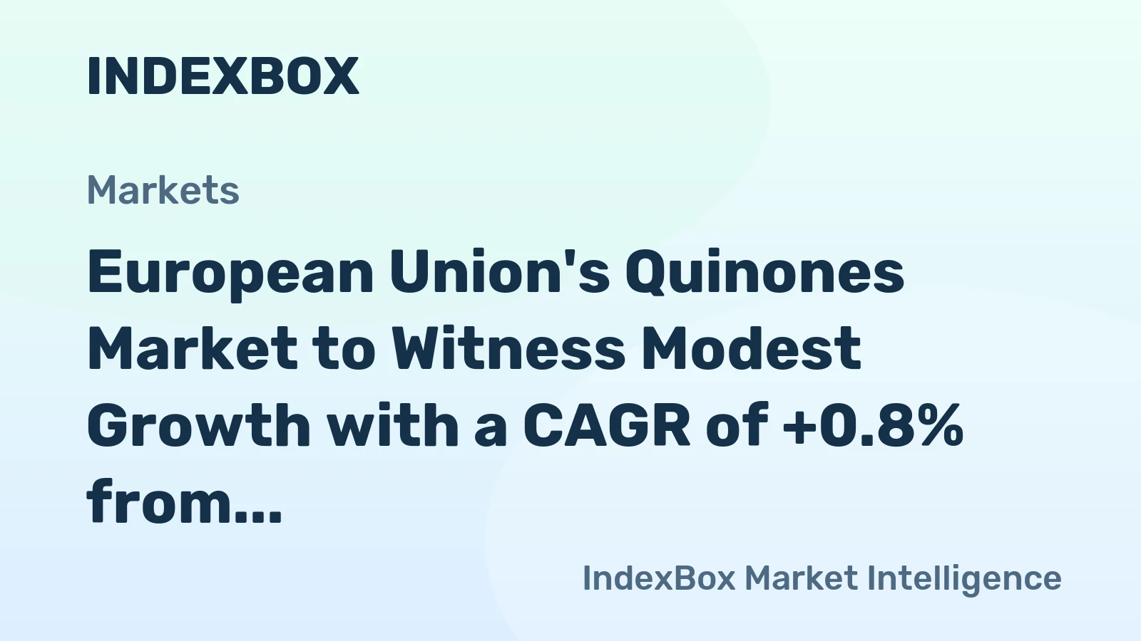 European Union's Quinones Market to Witness Modest Growth with a CAGR of +0.8% from 2024 to 2035
