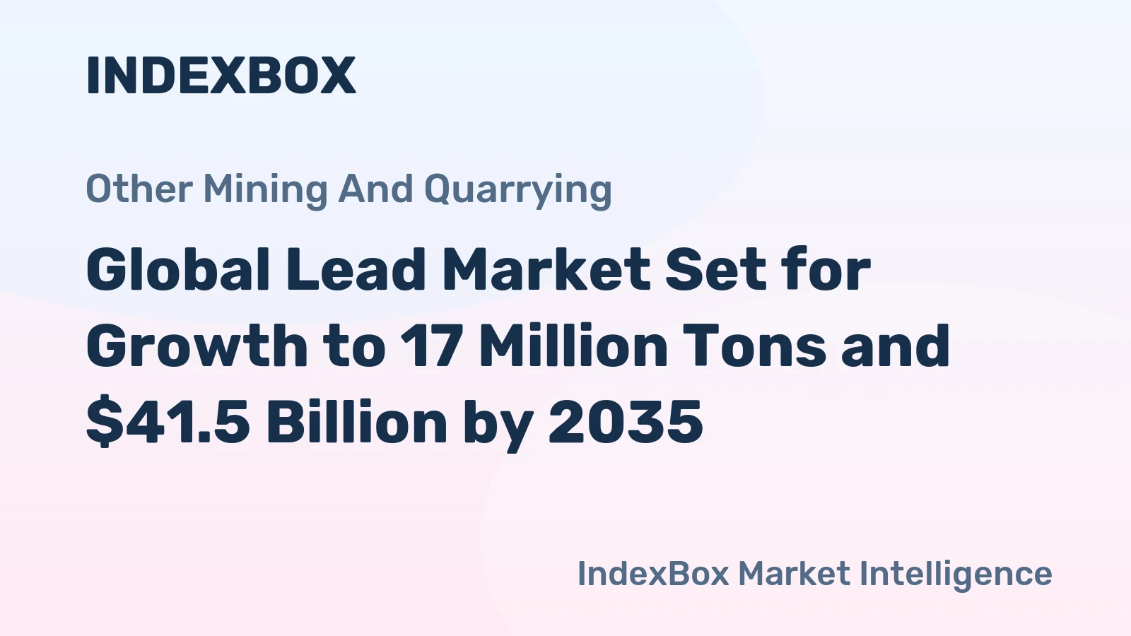 Global Lead Market Set for Growth to 17 Million Tons and $41.5 Billion by 2035