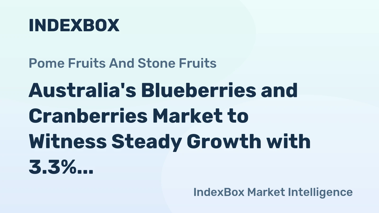 Australia's Blueberries and Cranberries Market to Witness Steady Growth with 3.3% CAGR