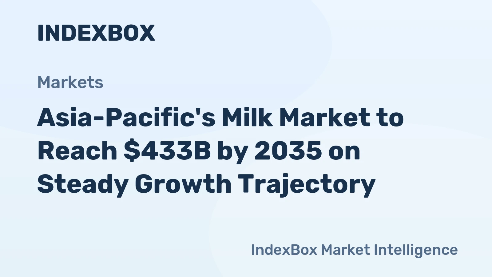 Asia-Pacific's Milk Market to Reach $433B by 2035 on Steady Growth Trajectory