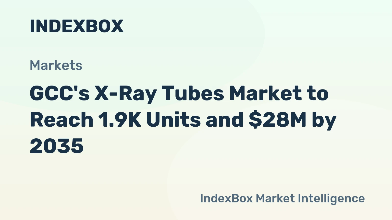 GCC's X-Ray Tubes Market to Reach 1.9K Units and $28M by 2035
