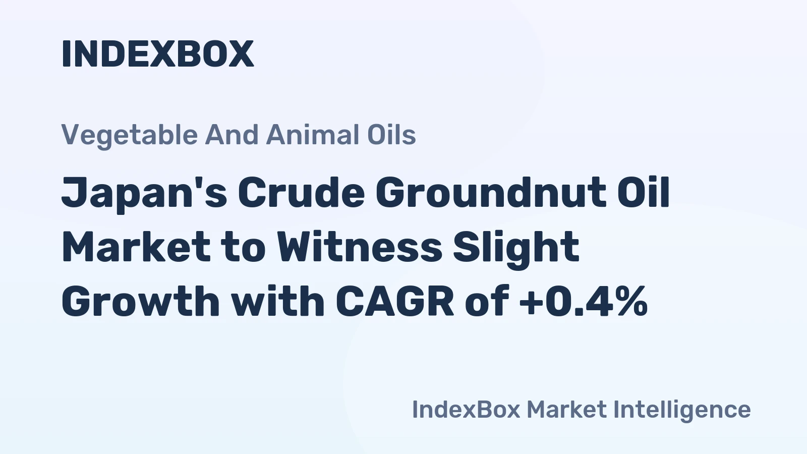 Japan's Crude Groundnut Oil Market to Witness Slight Growth with CAGR of +0.4%