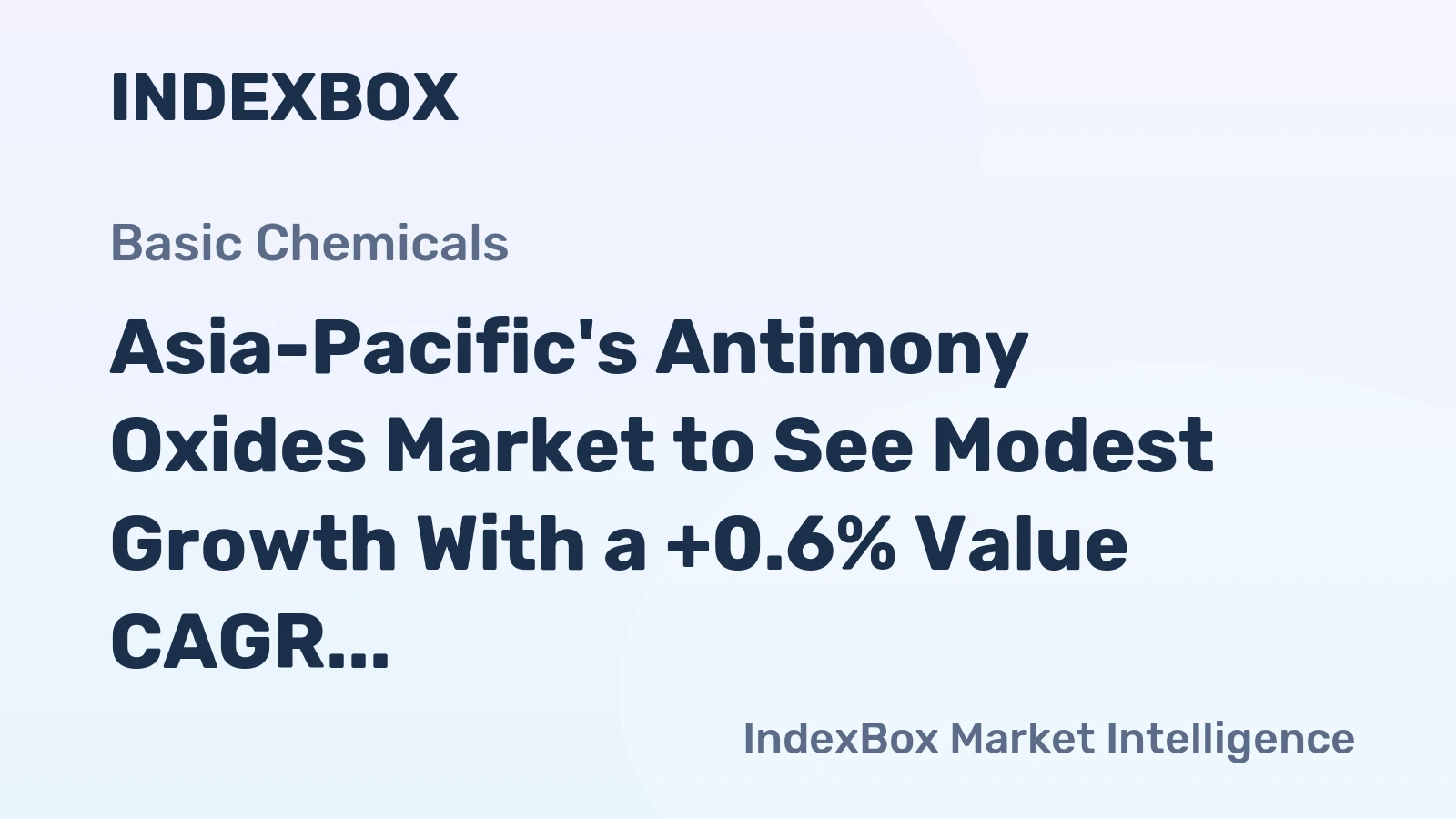 Asia-Pacific's Antimony Oxides Market to See Modest Growth With a +0.6% Value CAGR