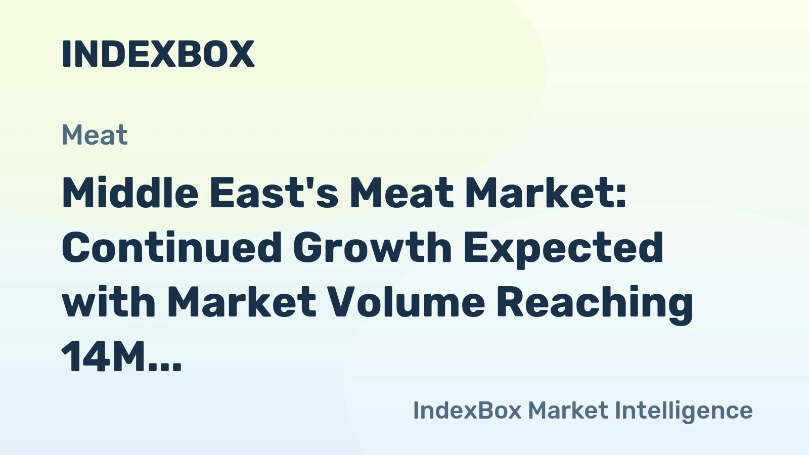 Middle East's Meat Market: Continued Growth Expected with Market Volume Reaching 14M tons and Market Value of $44.5B by 2035