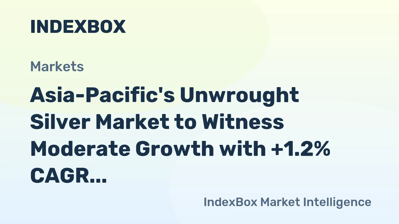 Asia-Pacific's Unwrought Silver Market to Witness Moderate Growth with +1.2% CAGR