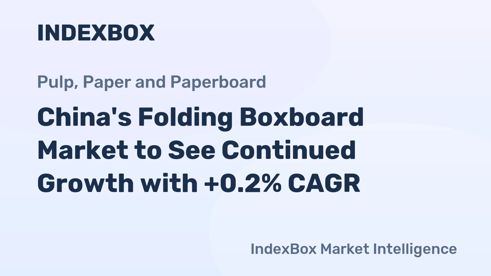 China's Folding Boxboard Market to See Continued Growth with +0.2% CAGR