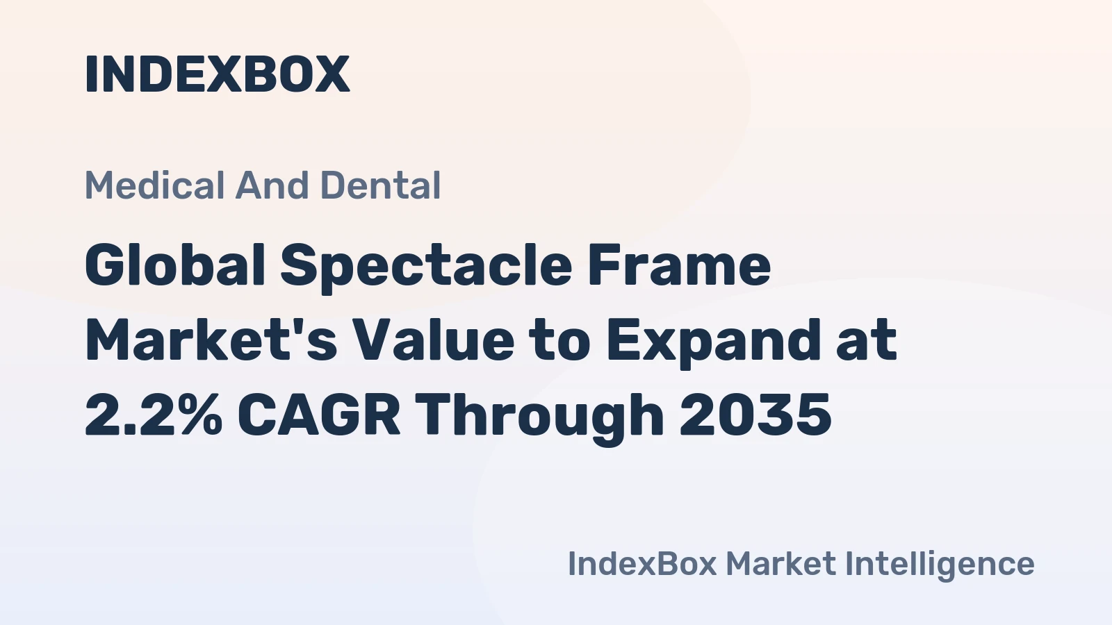 Global Spectacle Frame Market's Value to Expand at 2.2% CAGR Through 2035