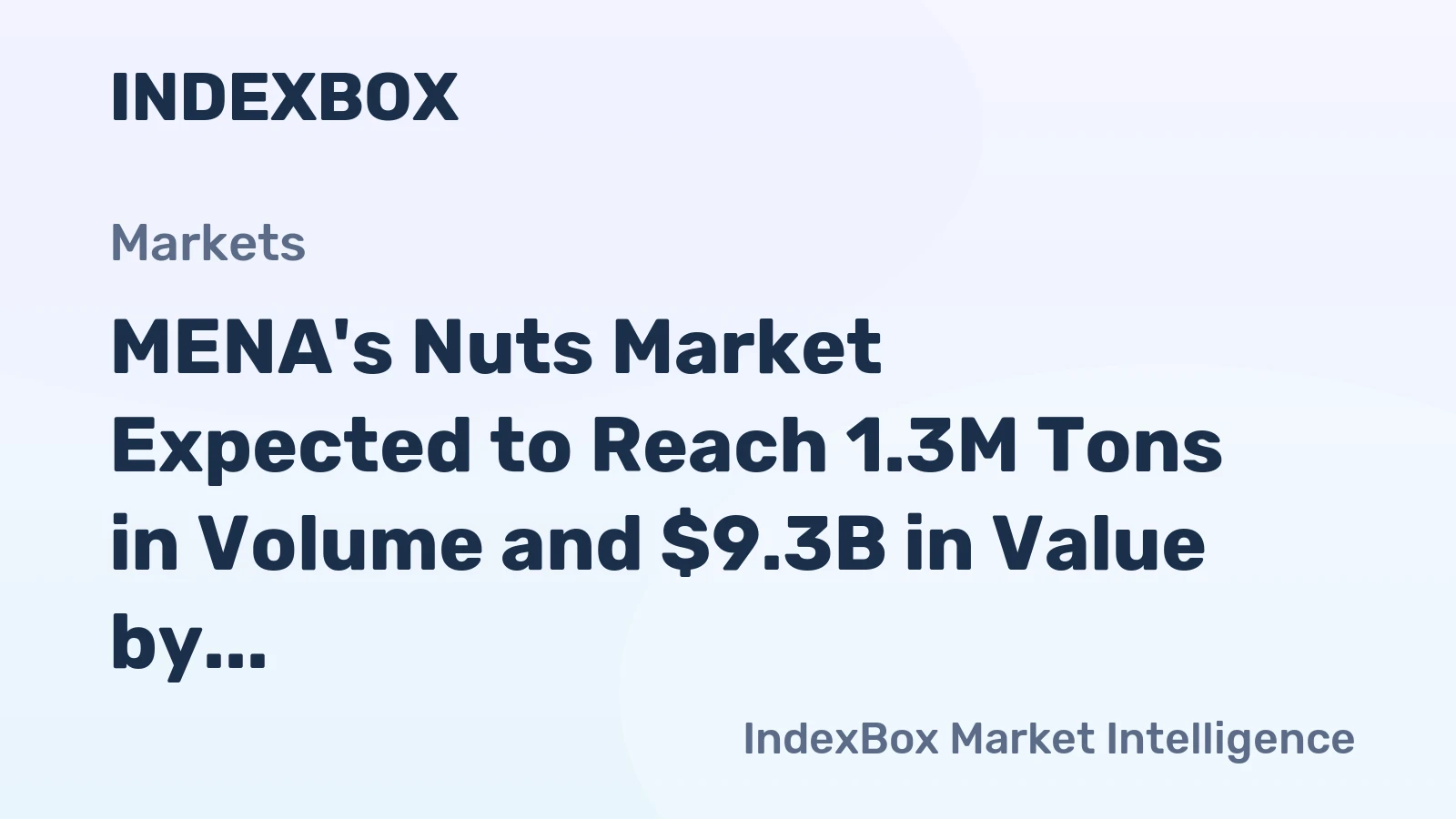 MENA's Nuts Market Expected to Reach 1.3M Tons in Volume and $9.3B in Value by 2035
