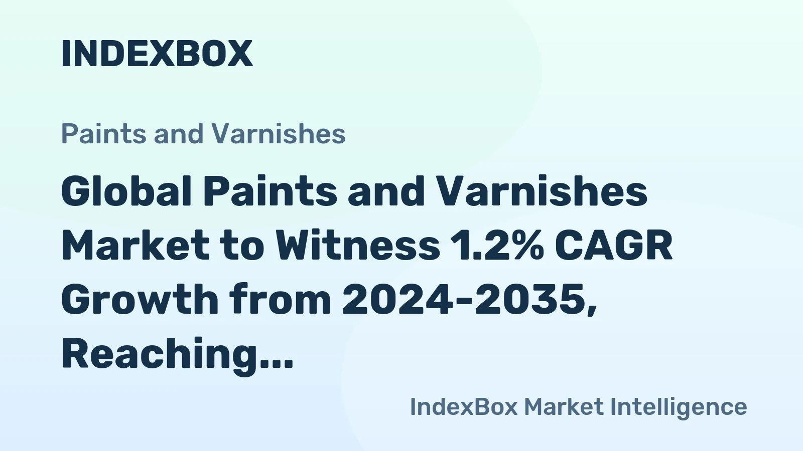 Global Paints and Varnishes Market to Witness 1.2% CAGR Growth from 2024-2035, Reaching 49M Tons