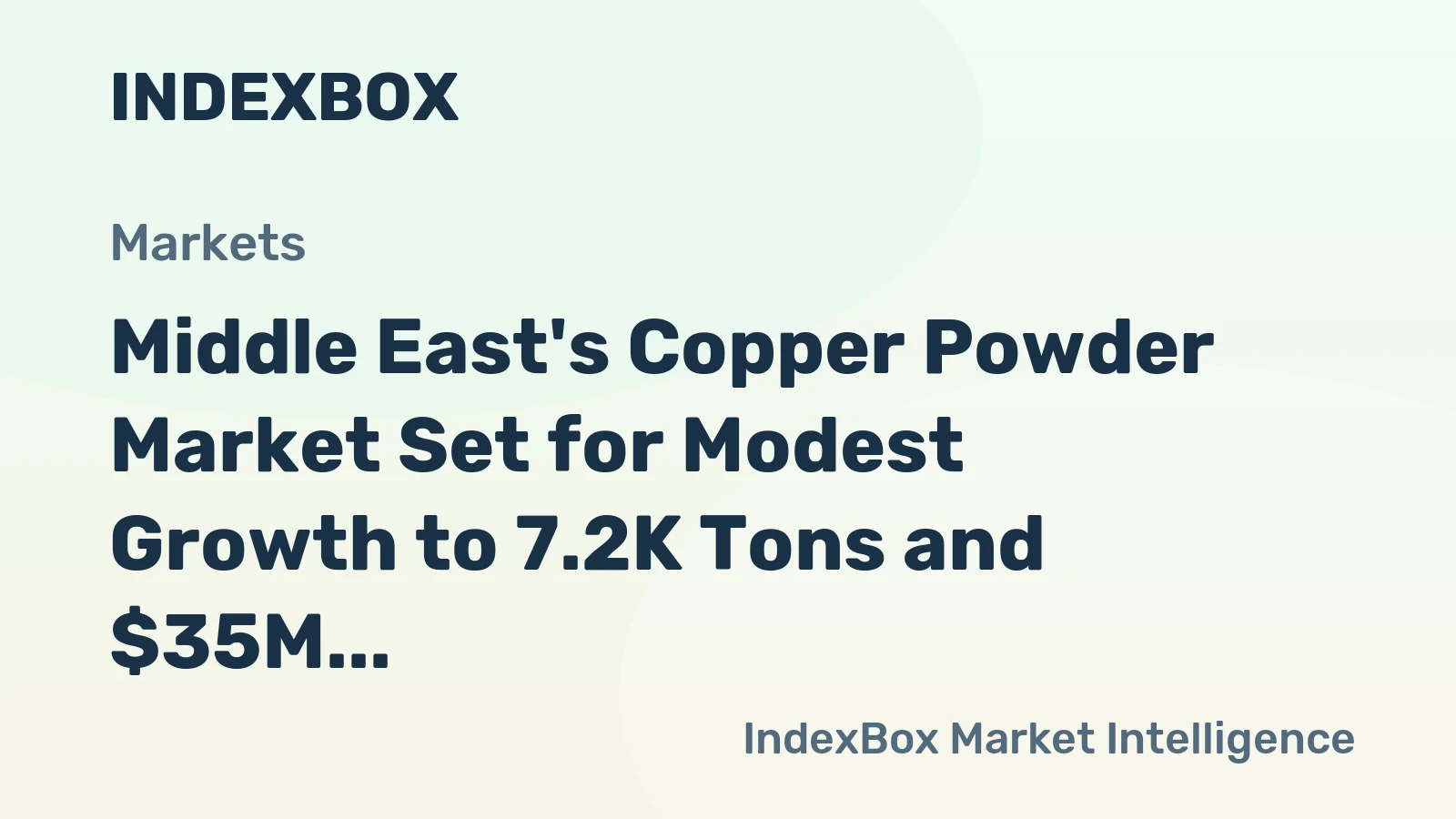 Middle East's Copper Powder Market Set for Modest Growth to 7.2K Tons and $35M