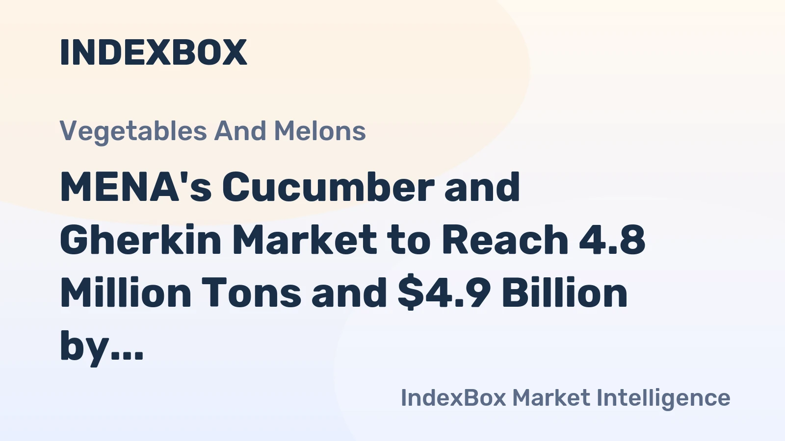 MENA's Cucumber and Gherkin Market to Reach 4.8 Million Tons and $4.9 Billion by 2035